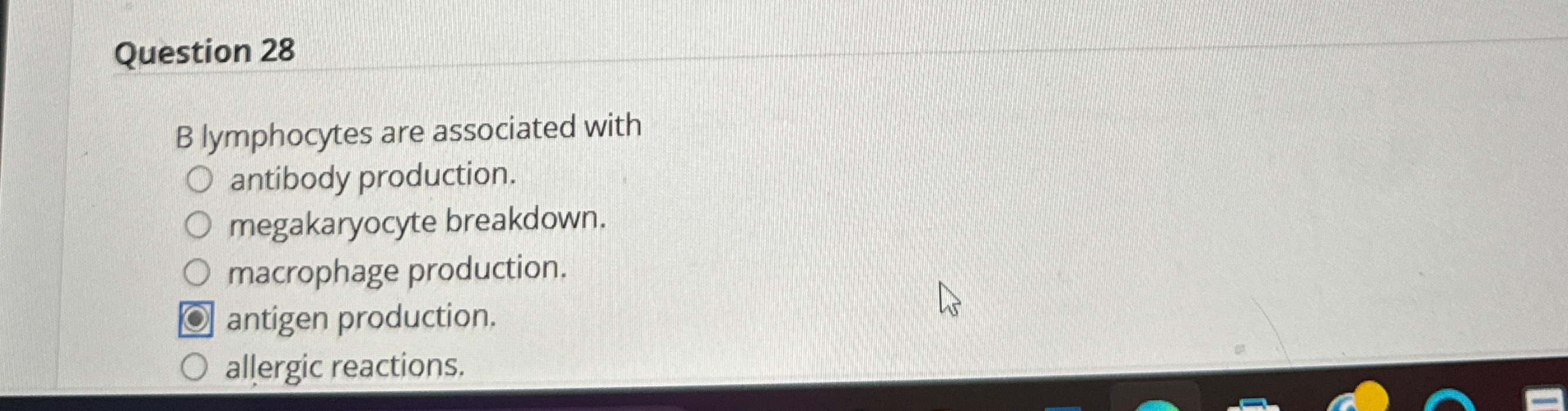 Solved Question 28B lymphocytes are associated with antibody | Chegg.com