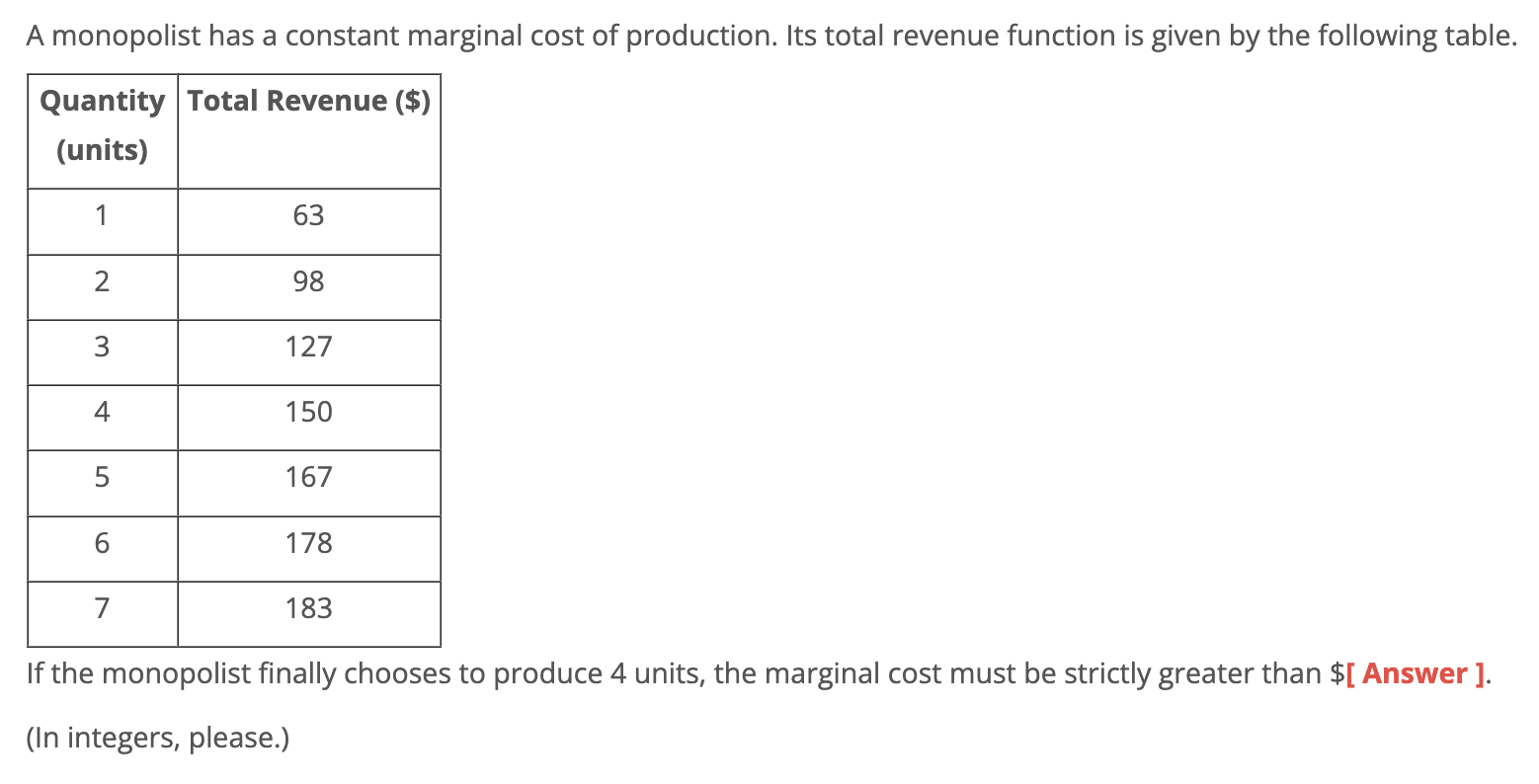 Solved A monopolist has a constant marginal cost of | Chegg.com