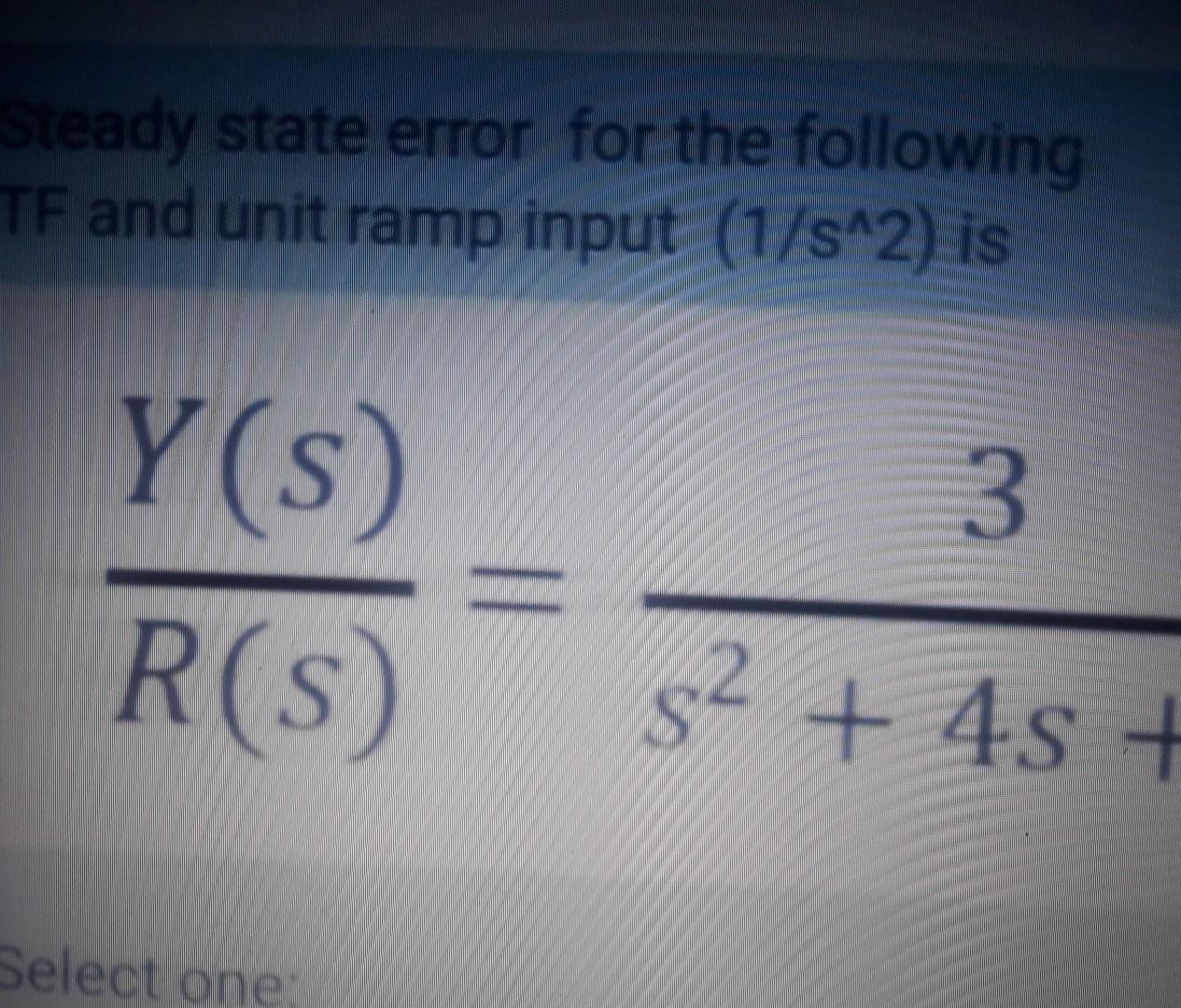 Solved Steady state error for the following TF and unit ramp | Chegg.com