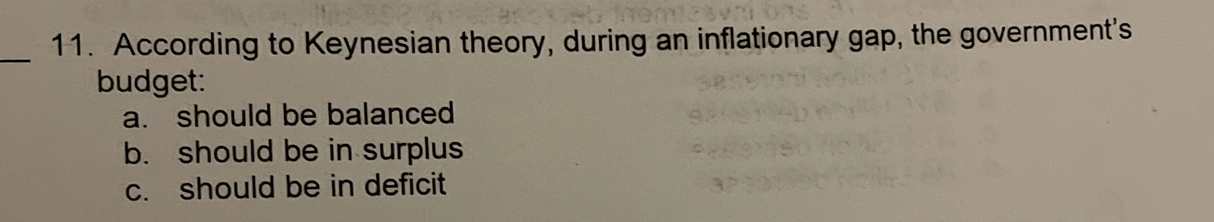Solved According to Keynesian theory, during an inflationary | Chegg.com