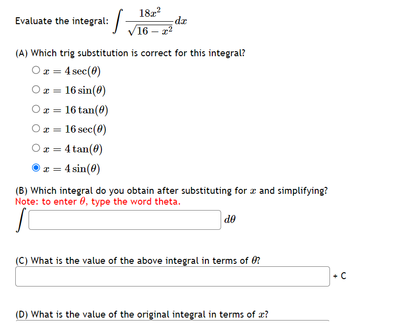 Solved Use integration by parts to evaluate the integral: | Chegg.com