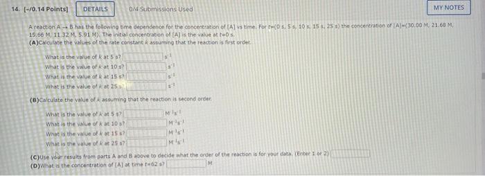 Solved 15.66M,11.32M,5.91M}. The initial concentration of | Chegg.com