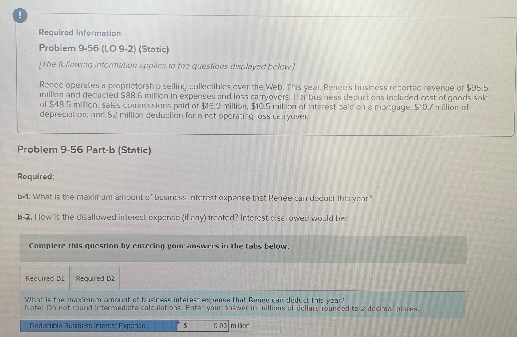 !Required informationProblem 9-56 (LO | Chegg.com