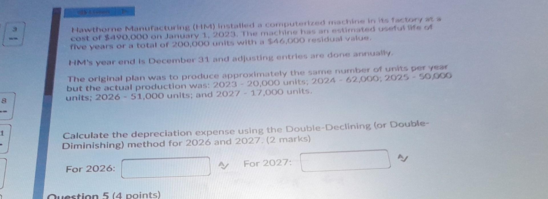 Solved Hawthorne Manufacturing (HM) installed a computerized | Chegg.com