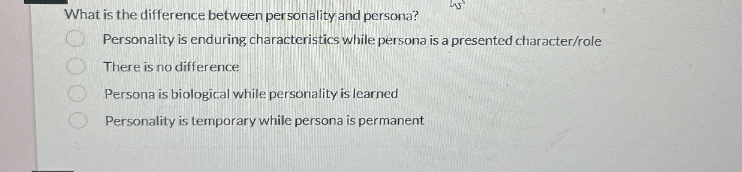 Solved What is the difference between personality and | Chegg.com