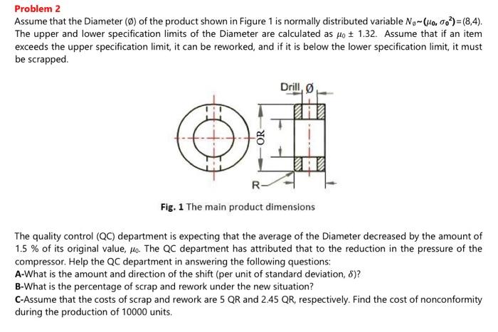 Solved Assume that the Diameter (∅) of the product shown in | Chegg.com