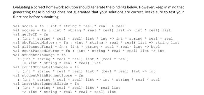 Solved In This Assignment You Will Write Simple Sml