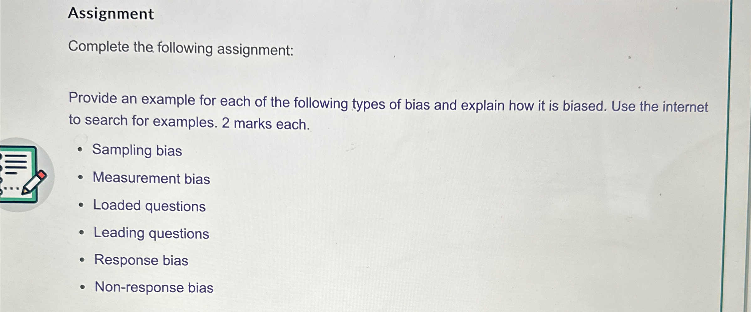 Solved AssignmentComplete the following assignment:Provide | Chegg.com