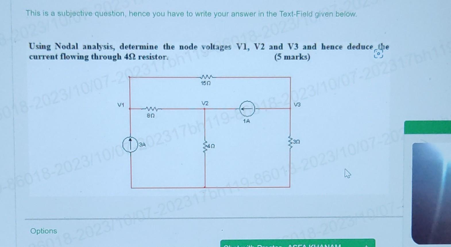 Solved using Nodal analysis, determine the node voltages | Chegg.com