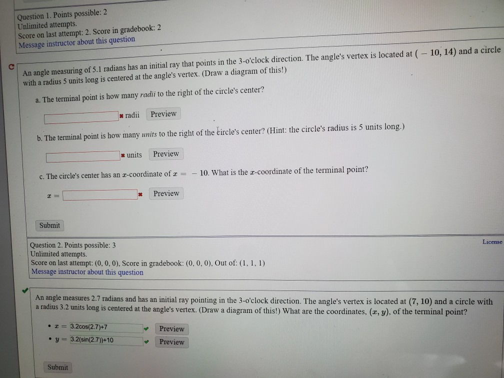 Solved Question 1. Points possible: 2 Unlimited attempts. | Chegg.com