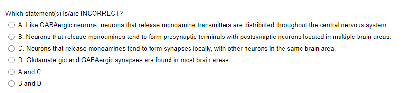Solved Which statement(s) ﻿is/are INCORRECT?A. ﻿Like | Chegg.com
