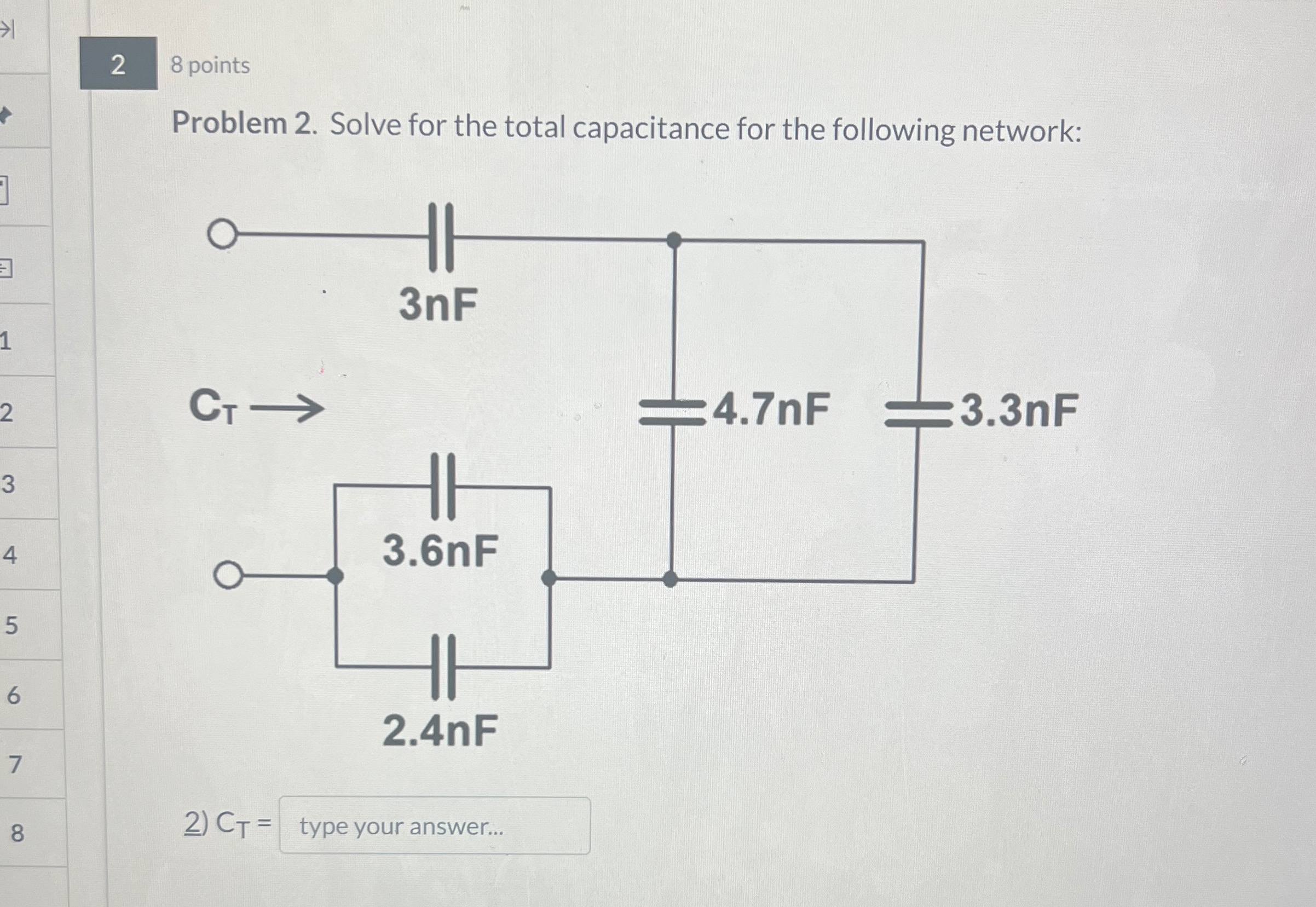 Solved 28 ﻿pointsProblem 2. ﻿Solve for the total capacitance | Chegg.com