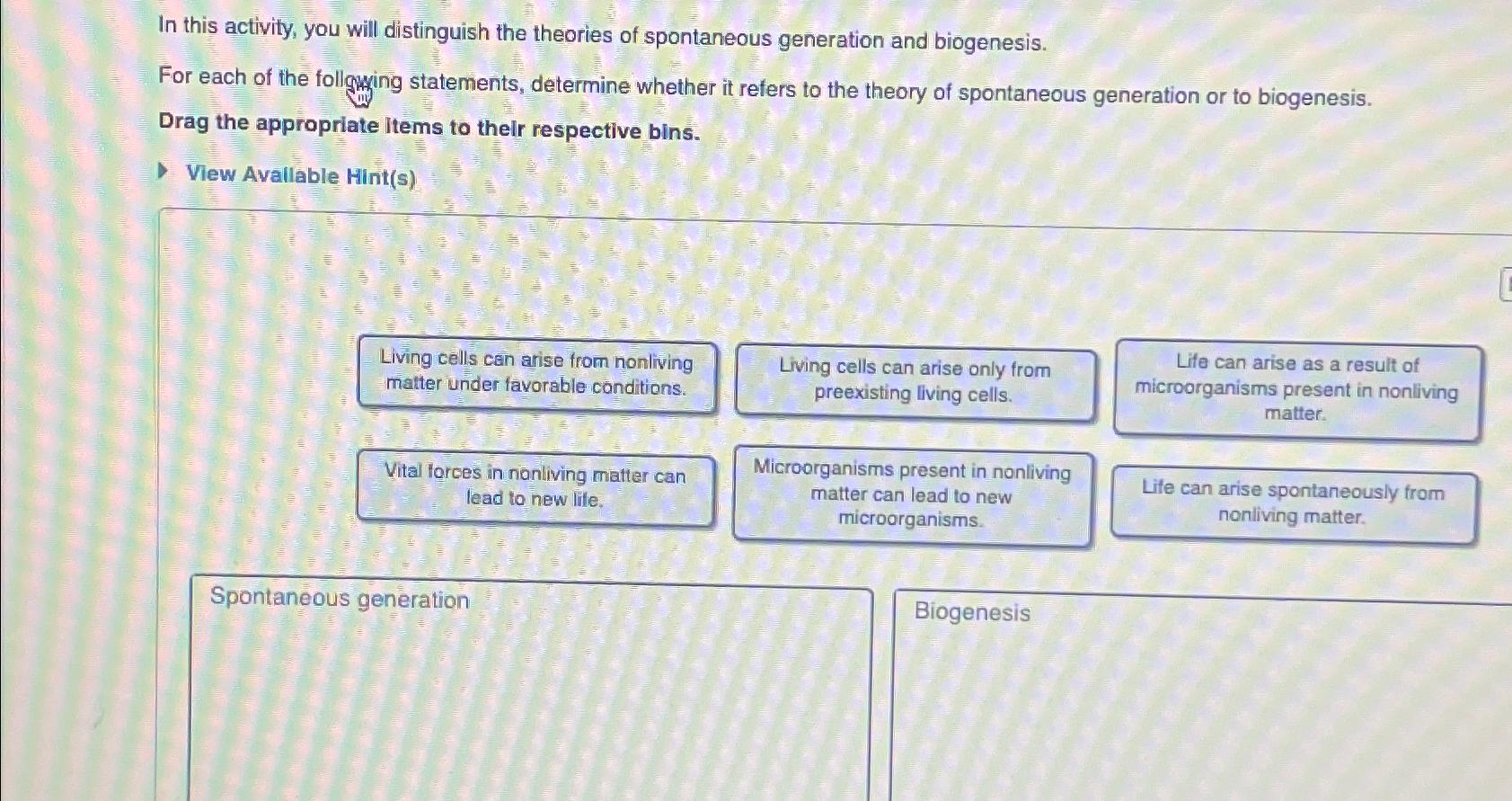 Solved In this activity, you will distinguish the theories | Chegg.com