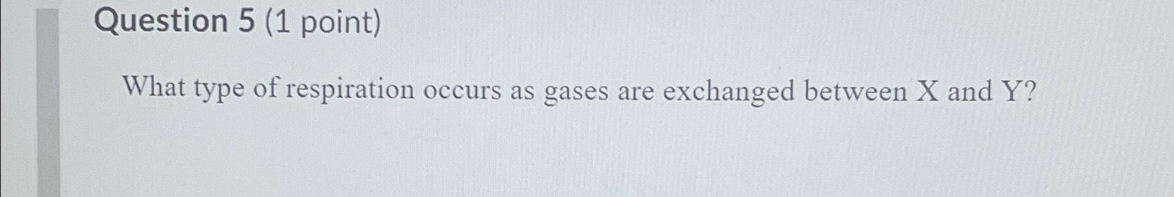 Solved Question 5 (1 ﻿point)What type of respiration occurs | Chegg.com