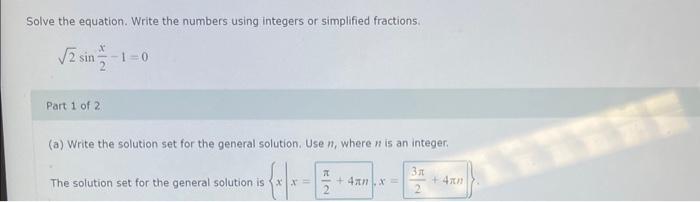 Solved Solve the equation. Write the numbers using integers | Chegg.com