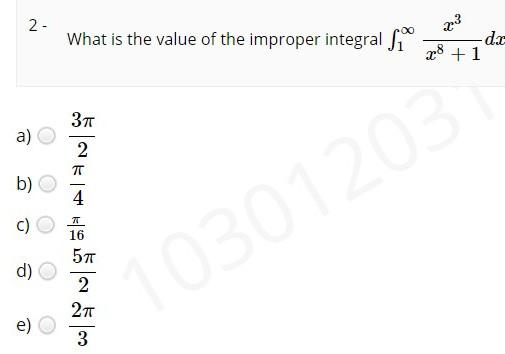 Solved 2. What is the value of the improper integral | Chegg.com