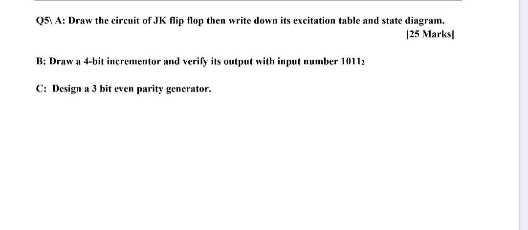 Solved Q51 A: Draw the circuit of JK flip flop then write | Chegg.com