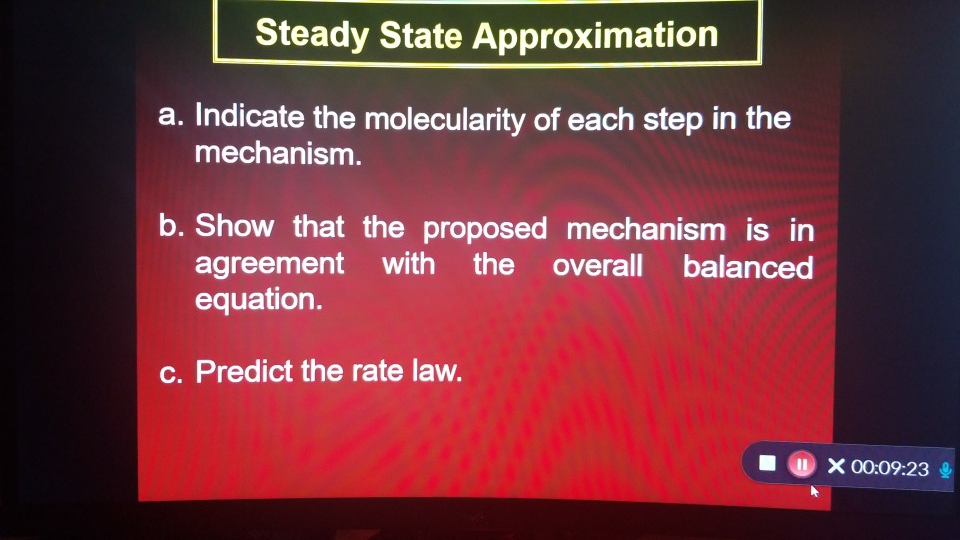 Solved Steady State Approximation (homework) Example: 2NO(g) | Chegg.com