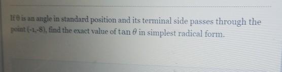 Solved 110 is an angle in standard position and its terminal | Chegg.com