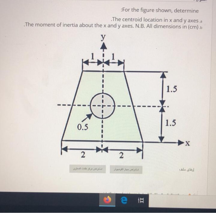 Solved ای | :For the figure shown, determine .The centroid | Chegg.com
