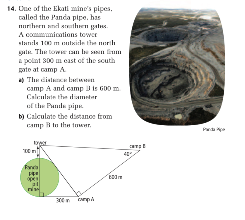 One of the Ekati mine's pipes, called the Panda pipe, | Chegg.com