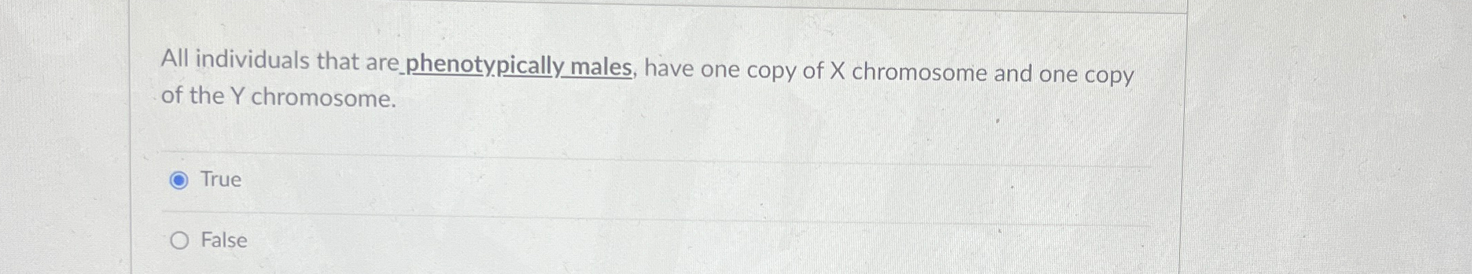 Solved All individuals that are phenotypically males, have | Chegg.com