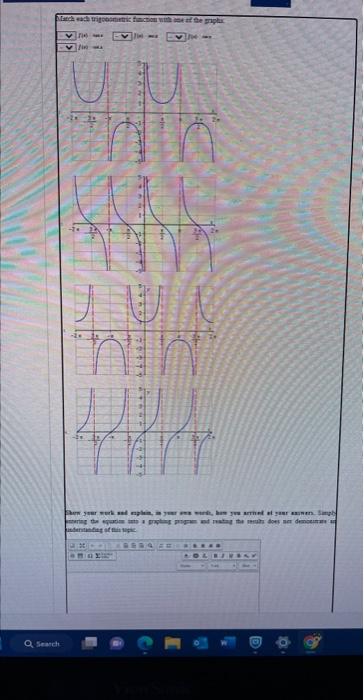 Solved Match each trigonometric function with one of the | Chegg.com