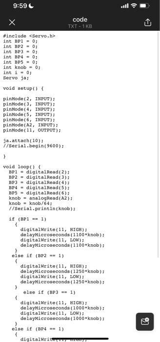 Solved ja.attach (10); //serial⋅ begin (9600) void 100p(), | Chegg.com