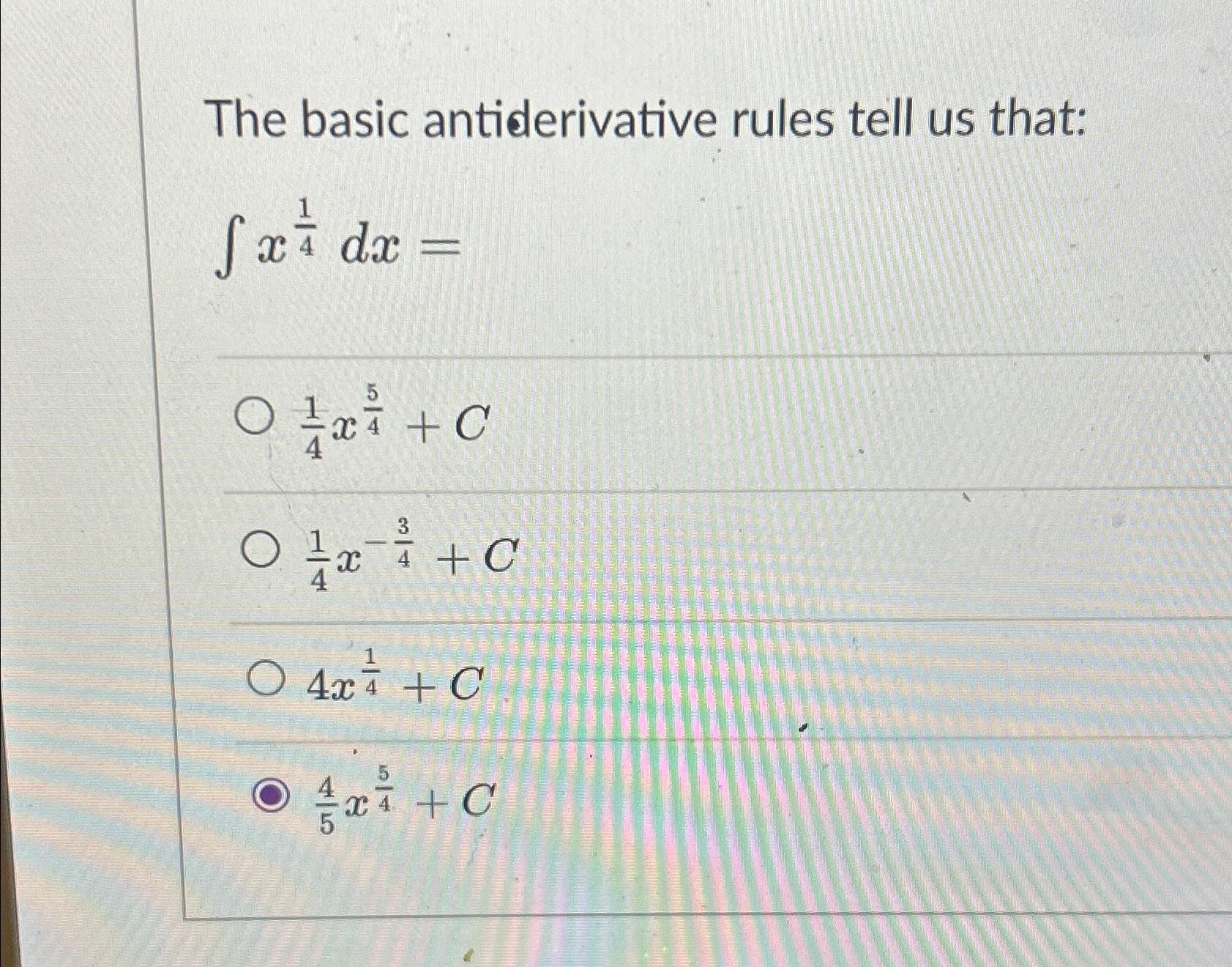 Solved The basic antiderivative rules tell us | Chegg.com