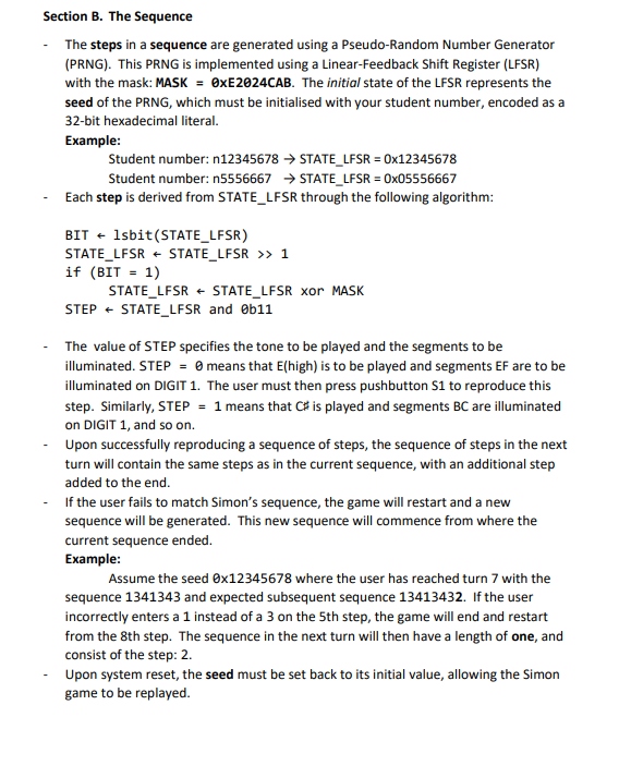 Solved Section B. ﻿The Sequence- ﻿The steps in a sequence | Chegg.com