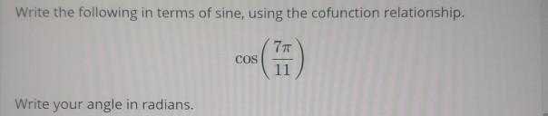 Solved Write the following in terms of sine, using the | Chegg.com