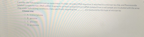 Solved Consider the following microarray experiment: A | Chegg.com