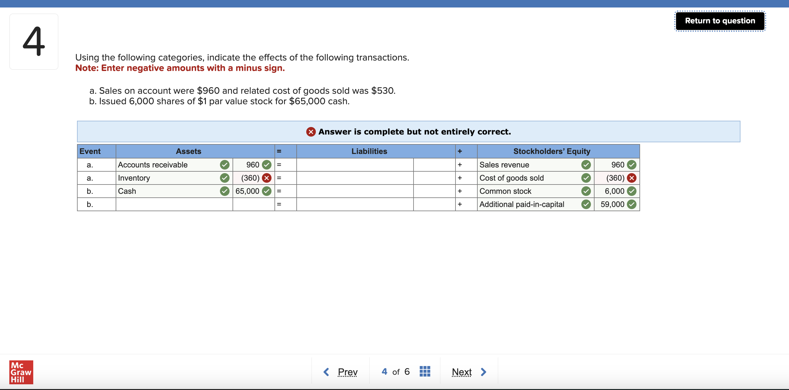 Solved 4Return to questionUsing the following categories, | Chegg.com