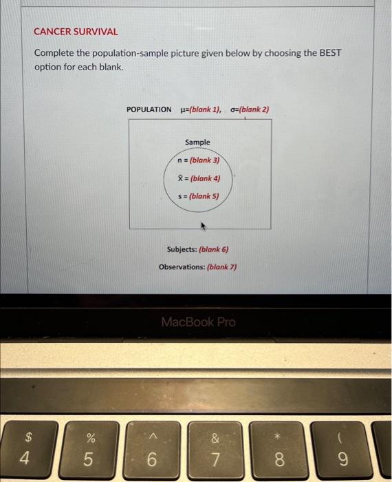 Complete the population-sample picture given below by | Chegg.com
