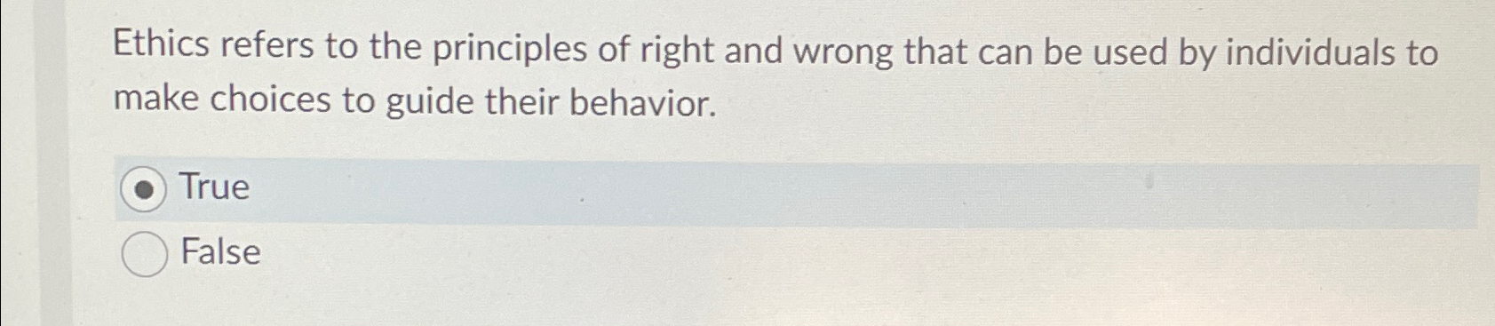 Solved Ethics refers to the principles of right and wrong | Chegg.com