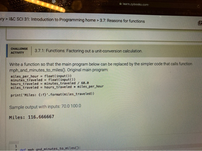 Solved learn.zybooks.com ery > I&C SCI 31: Introduction to | Chegg.com
