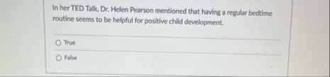 Solved In her TED Talk, Dr. ﻿Helen Pearson mentioned that | Chegg.com