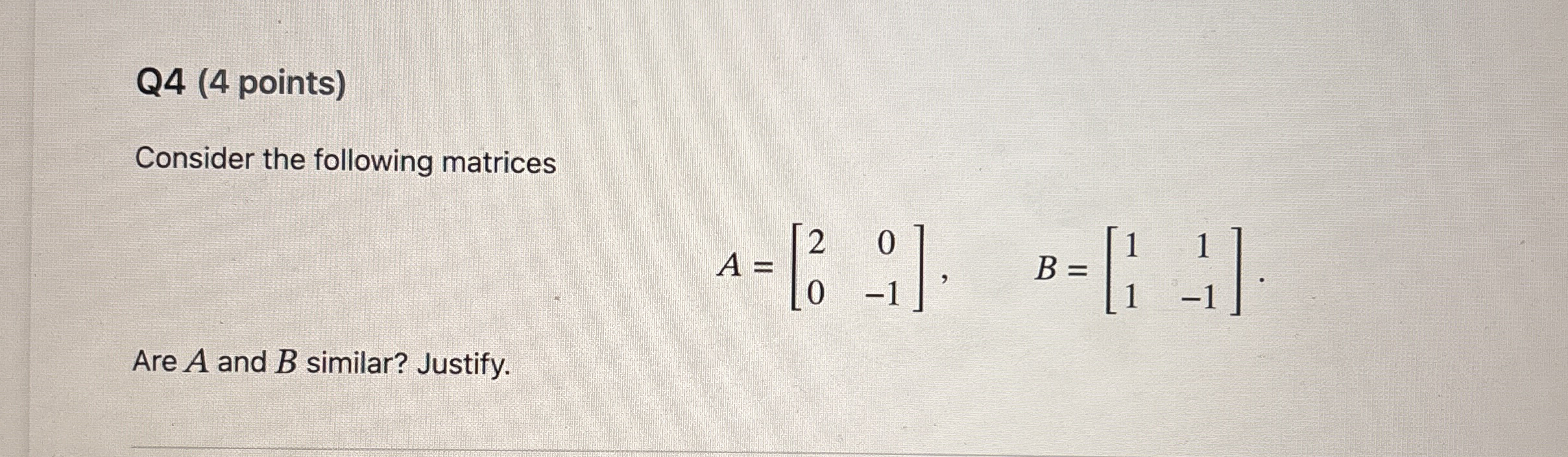 Solved Q4 (4 ﻿points)Consider the following | Chegg.com