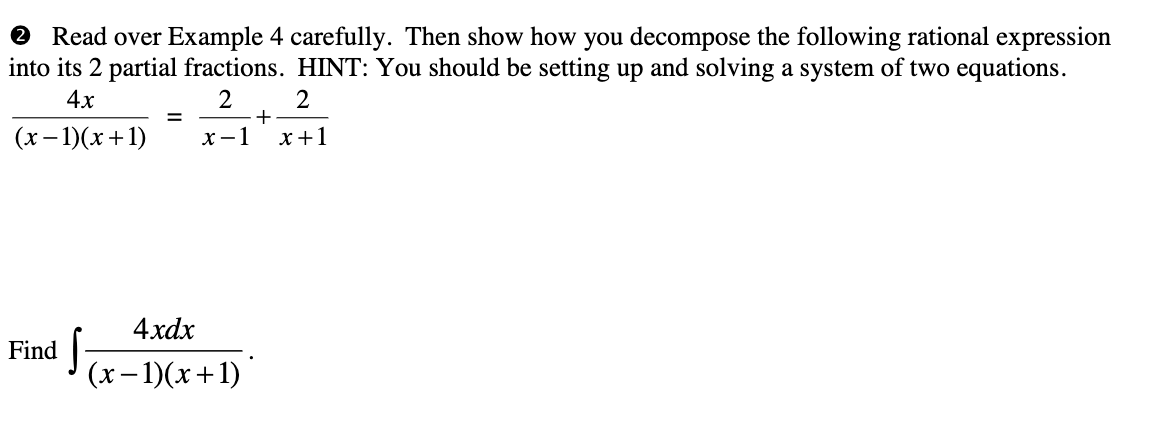Solved (2) ﻿Read over Example 4 ﻿carefully. Then show how | Chegg.com