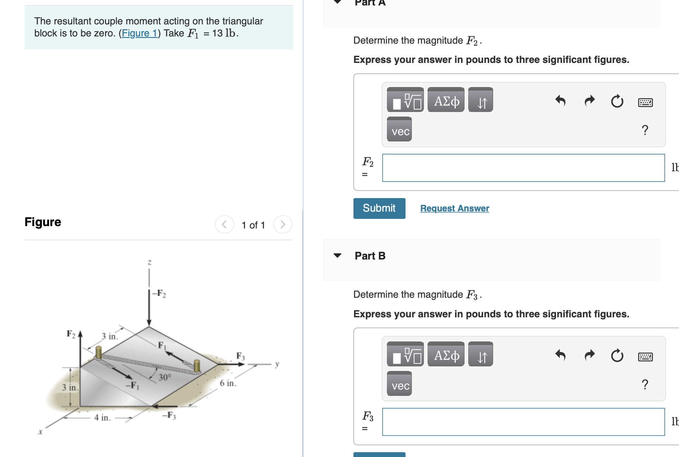 Solved The resultant couple moment acting on the triangular | Chegg.com