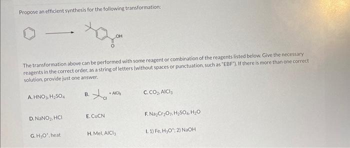 Solved Propose an efficient synthesis for the following | Chegg.com