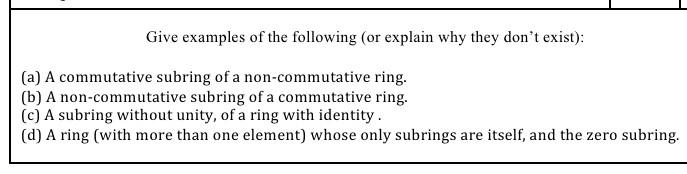 Solved Give examples of the following (or explain why they | Chegg.com