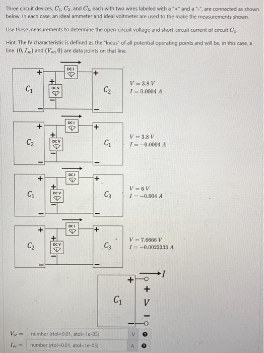 Solved Three circuit devices, C1,C2, and C3, each with two | Chegg.com