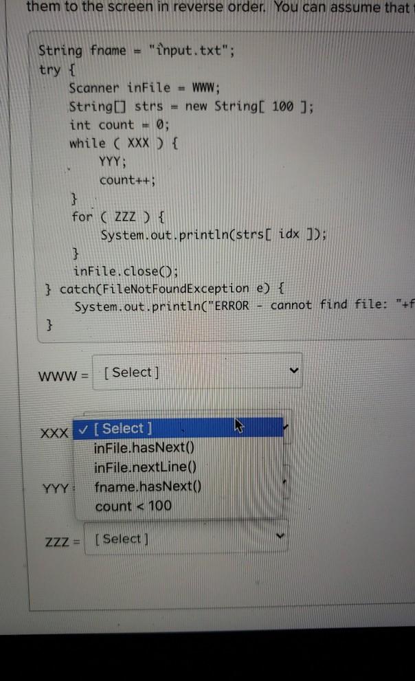 Solved Fill in the blanks below to create a segment of code | Chegg.com