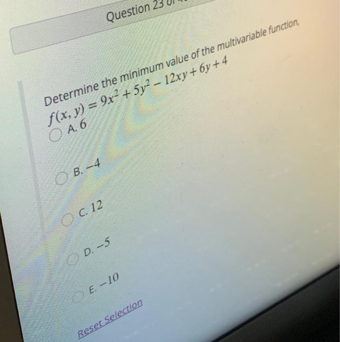 Solved Determine the minimum value of the multivariable | Chegg.com