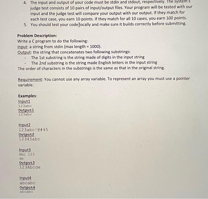 Solved C programingcan only use 2 libraries stdio.h and | Chegg.com