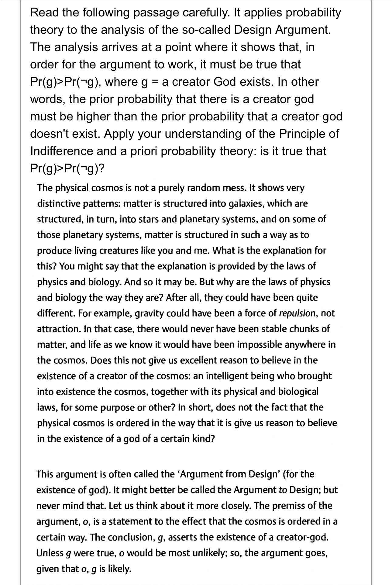 Solved Read the following passage carefully. It applies | Chegg.com