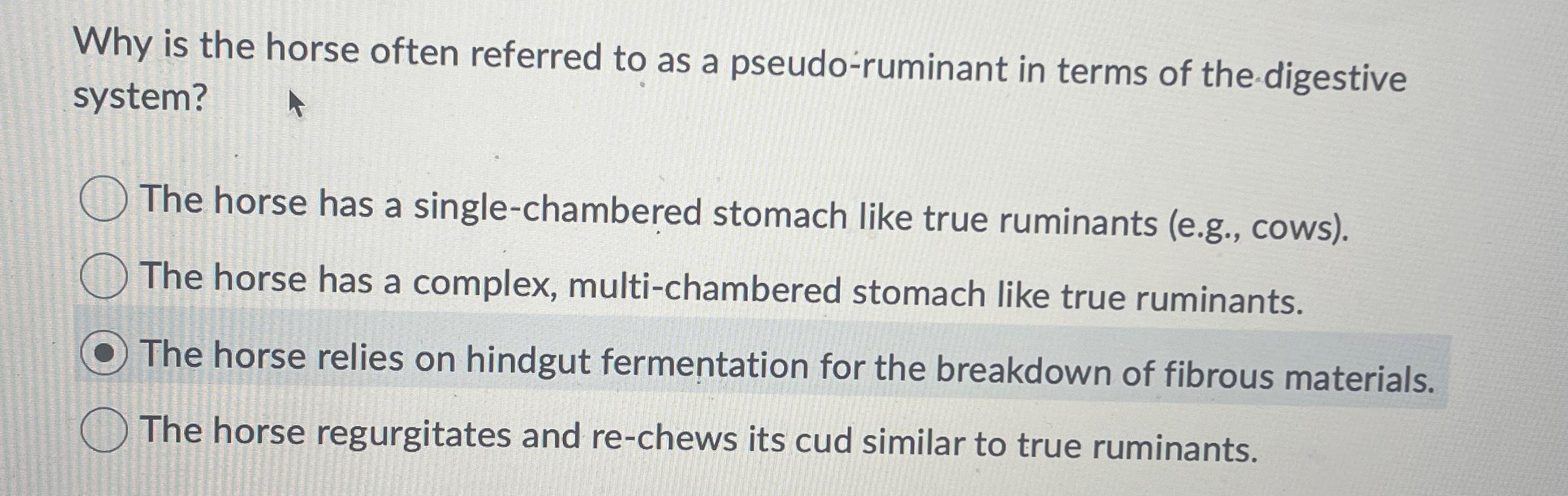 Solved Why is the horse often referred to as a | Chegg.com