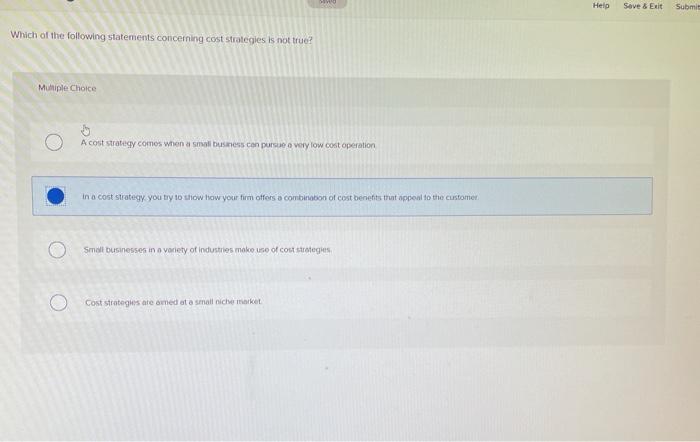 Solved Help Sove & Exit Submit Which of the following | Chegg.com