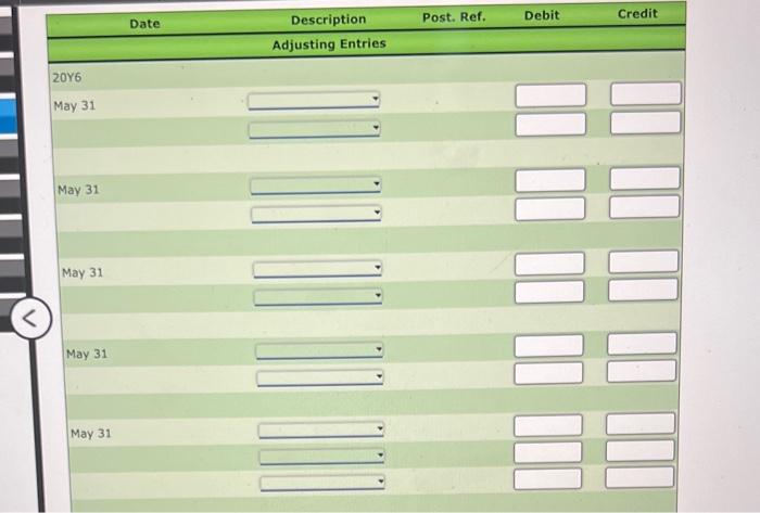Solved At the end of May, the following adjustment data were | Chegg.com